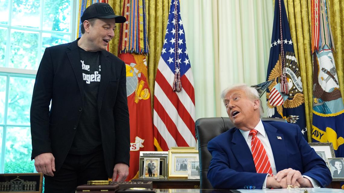 Trump holds Oval Office goodbye for Elon Musk | 13wmaz.com