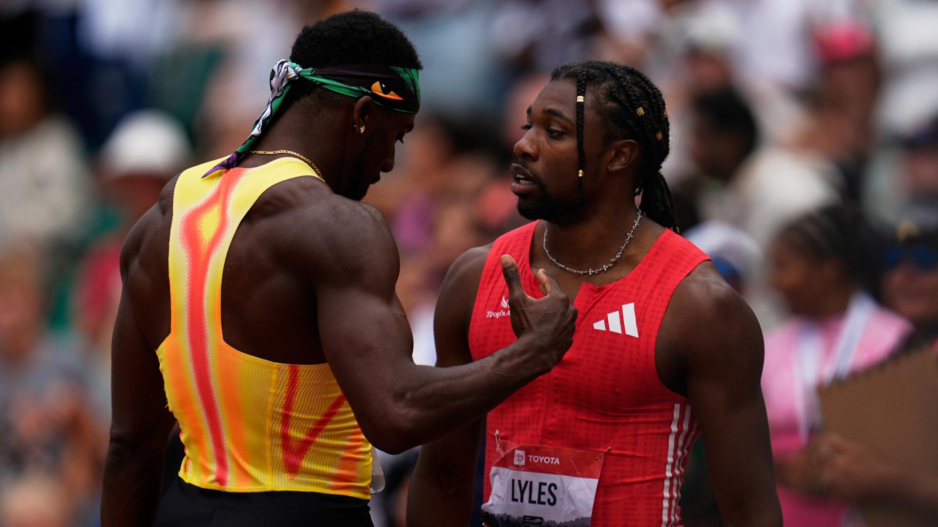 Noah Lyles shoved by Bednarek after win in 200 meters at US ...
