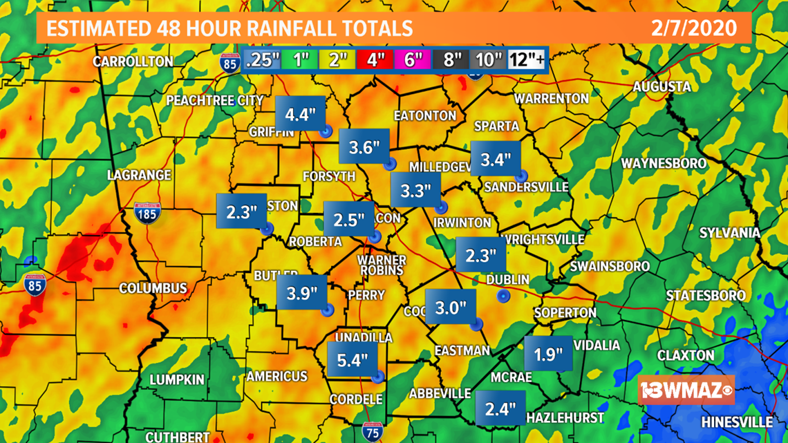 Central Georgia sees heavy rainfall, leading to high river levels ...
