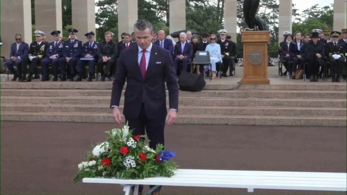 Watch: Here’s what Pete Hegseth said in his D-Day speech in France ...
