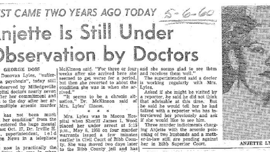 Macon killer Anjette Lyles poisoned 4 family members in 1958 | 13wmaz.com