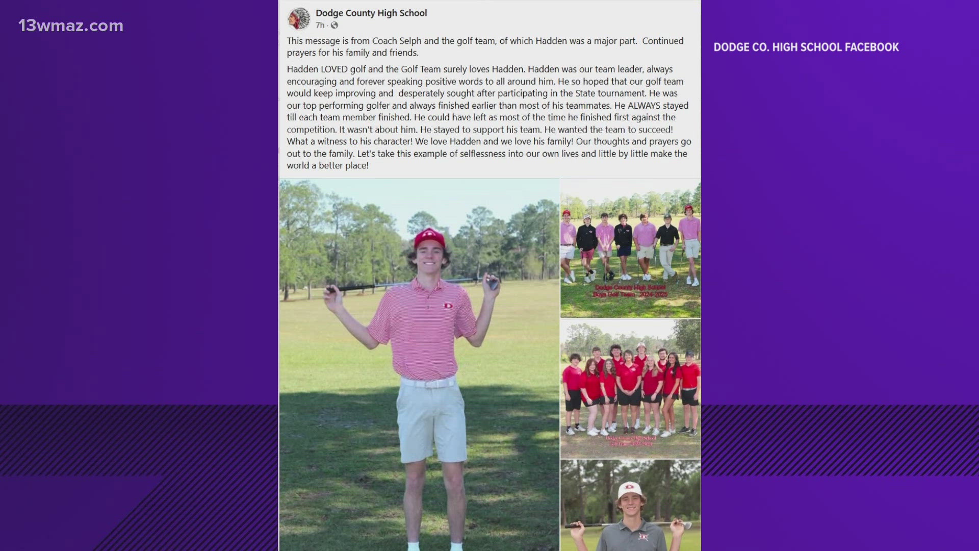 Dodge County mourns loss of student Hadden Kelly | 13wmaz.com