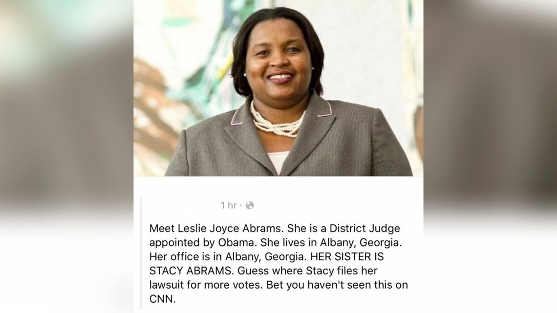 VERIFY: Did Stacey Abrams' sister preside over her federal lawsuit ...