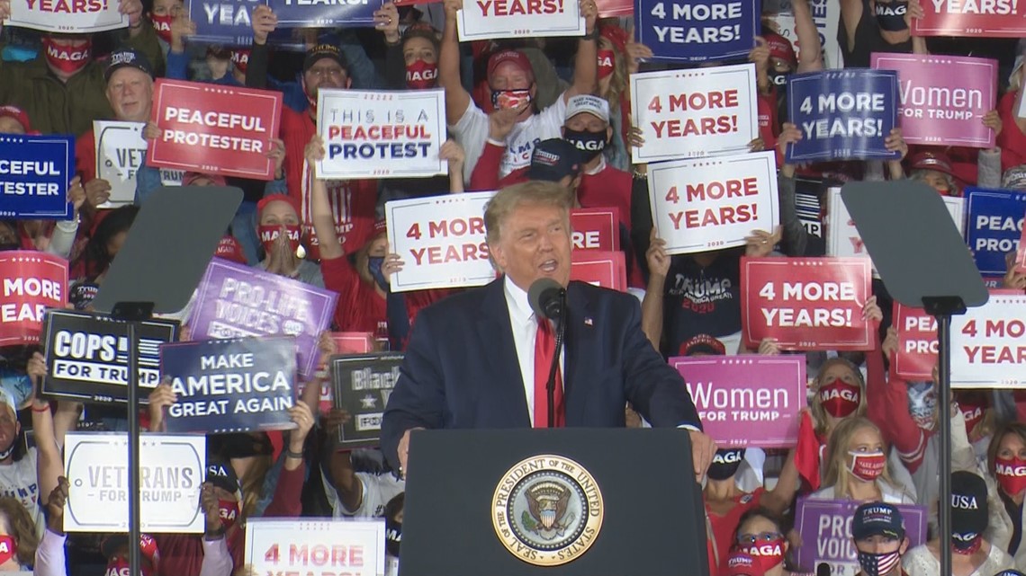 President Donald Trump speaks to his supporters in Macon | 13wmaz.com