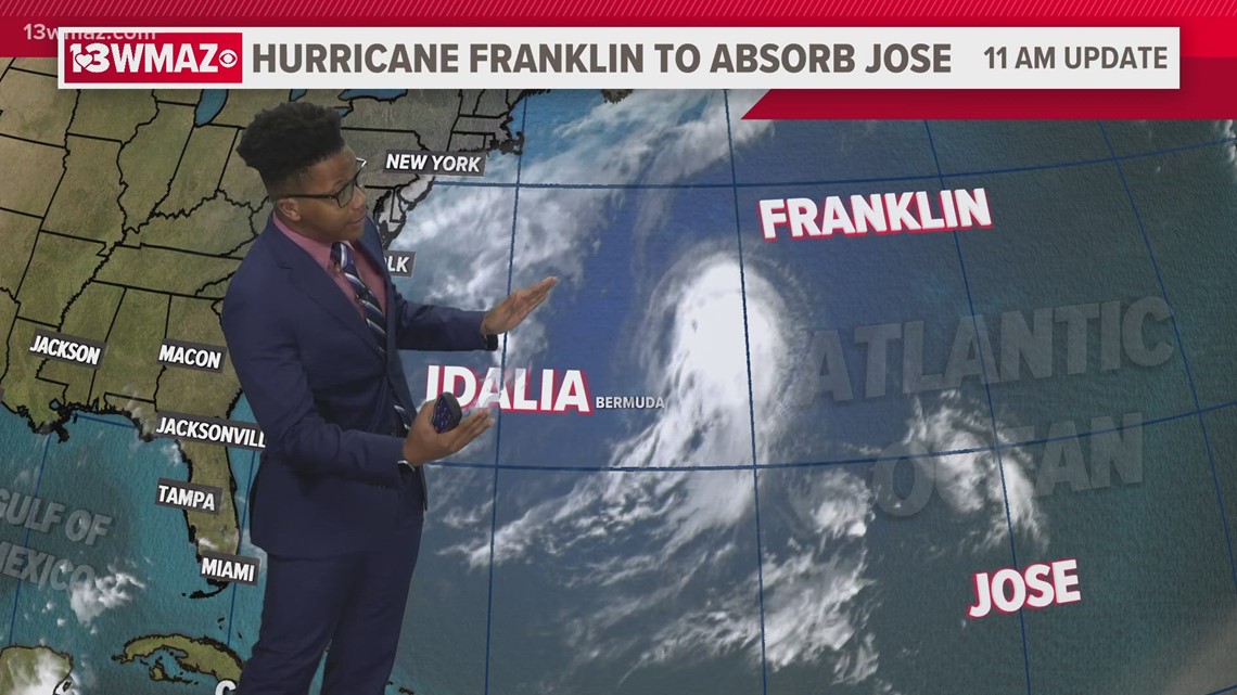 Hurricane Franklin is now expected to absorb Tropical Storm Jose ...