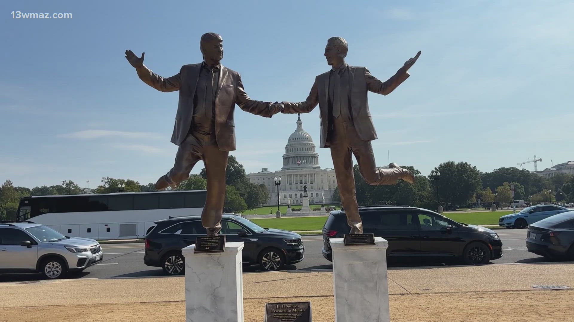 Trump and Epstein statue mysteriously appears in Washington DC on ...