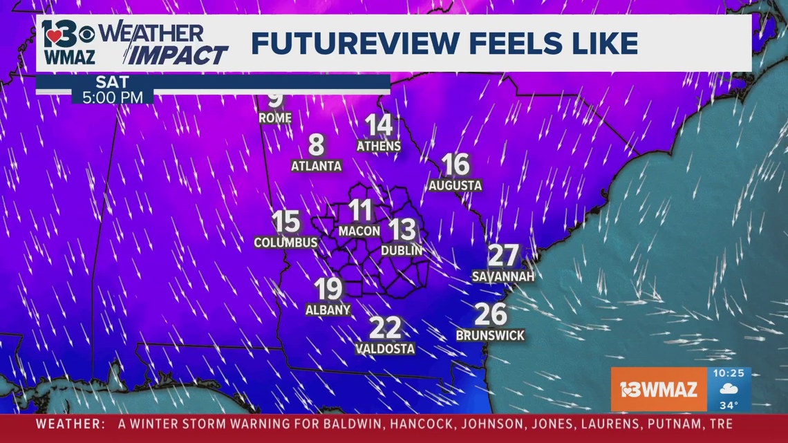 Weather Impact Alert: Snow spotted in Central GA, more from ...
