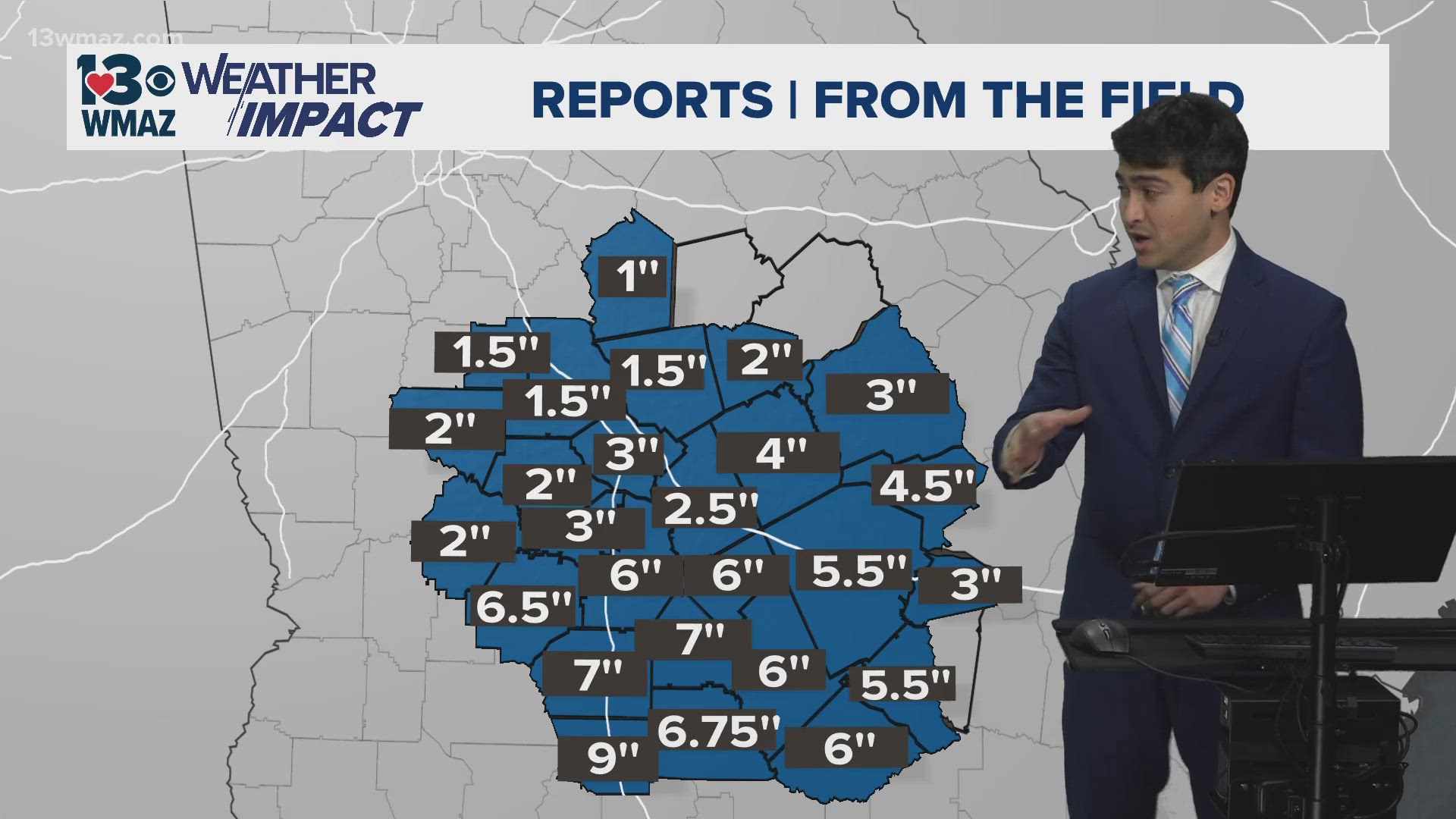 County-by-county: How much snow did Central Georgia get? What the data ...