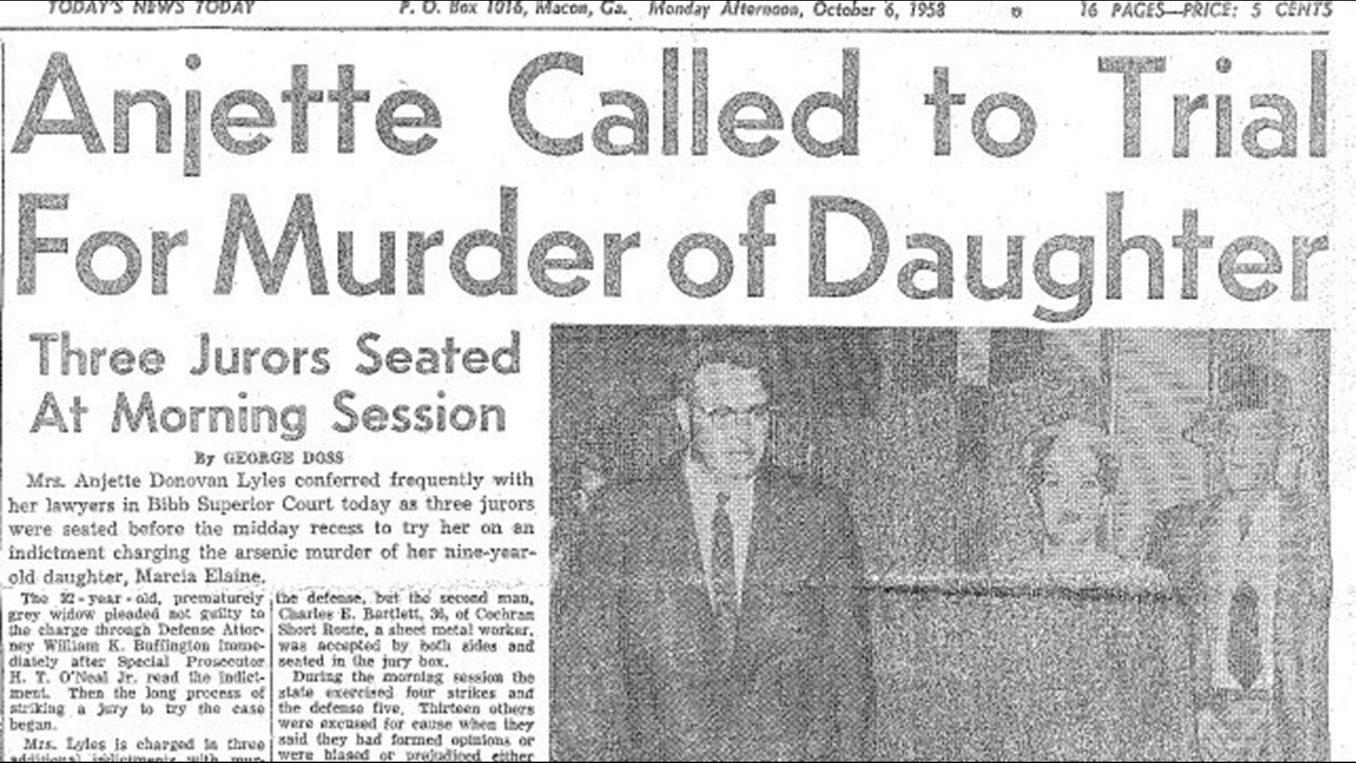 Macon killer Anjette Lyles poisoned 4 family members in 1958 | 13wmaz.com