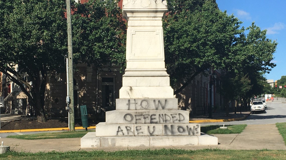 Downtown Macon Confederate statue vandalized | 13wmaz.com