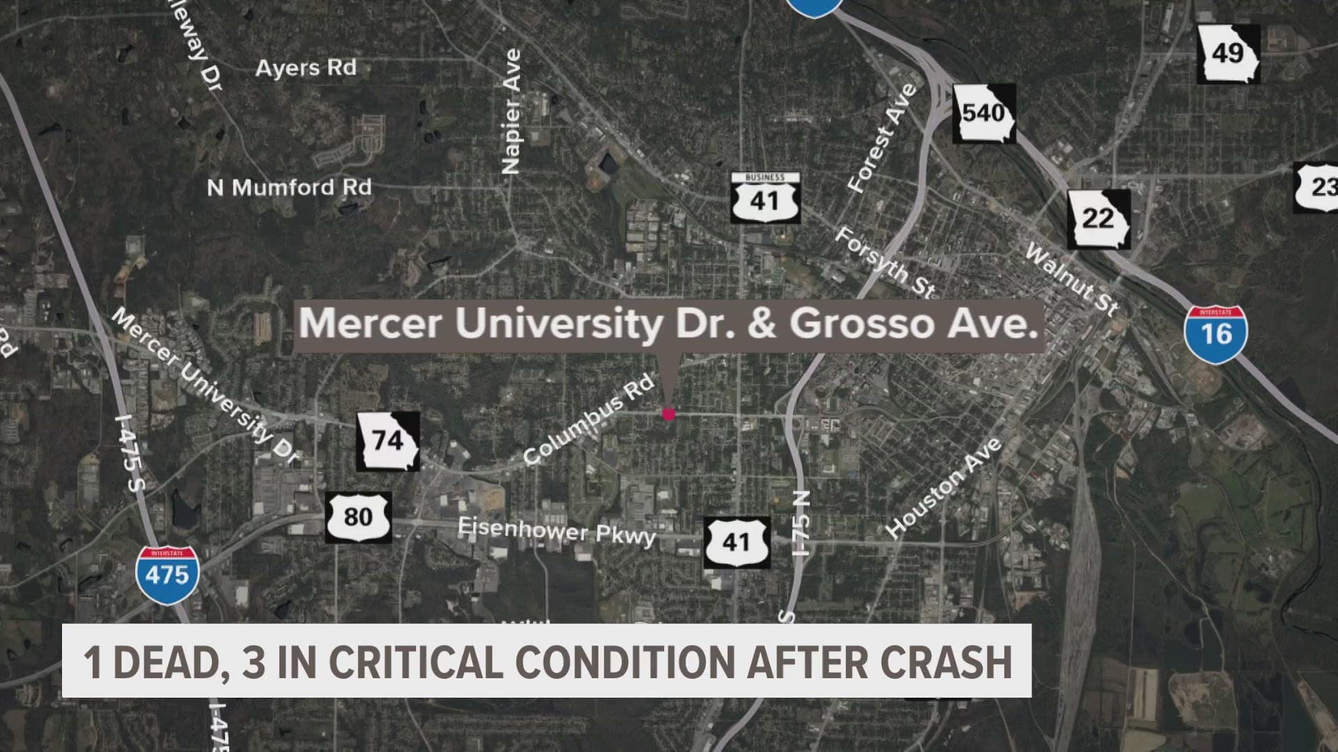 One dead, three critical after crash on Mercer University Drive in ...