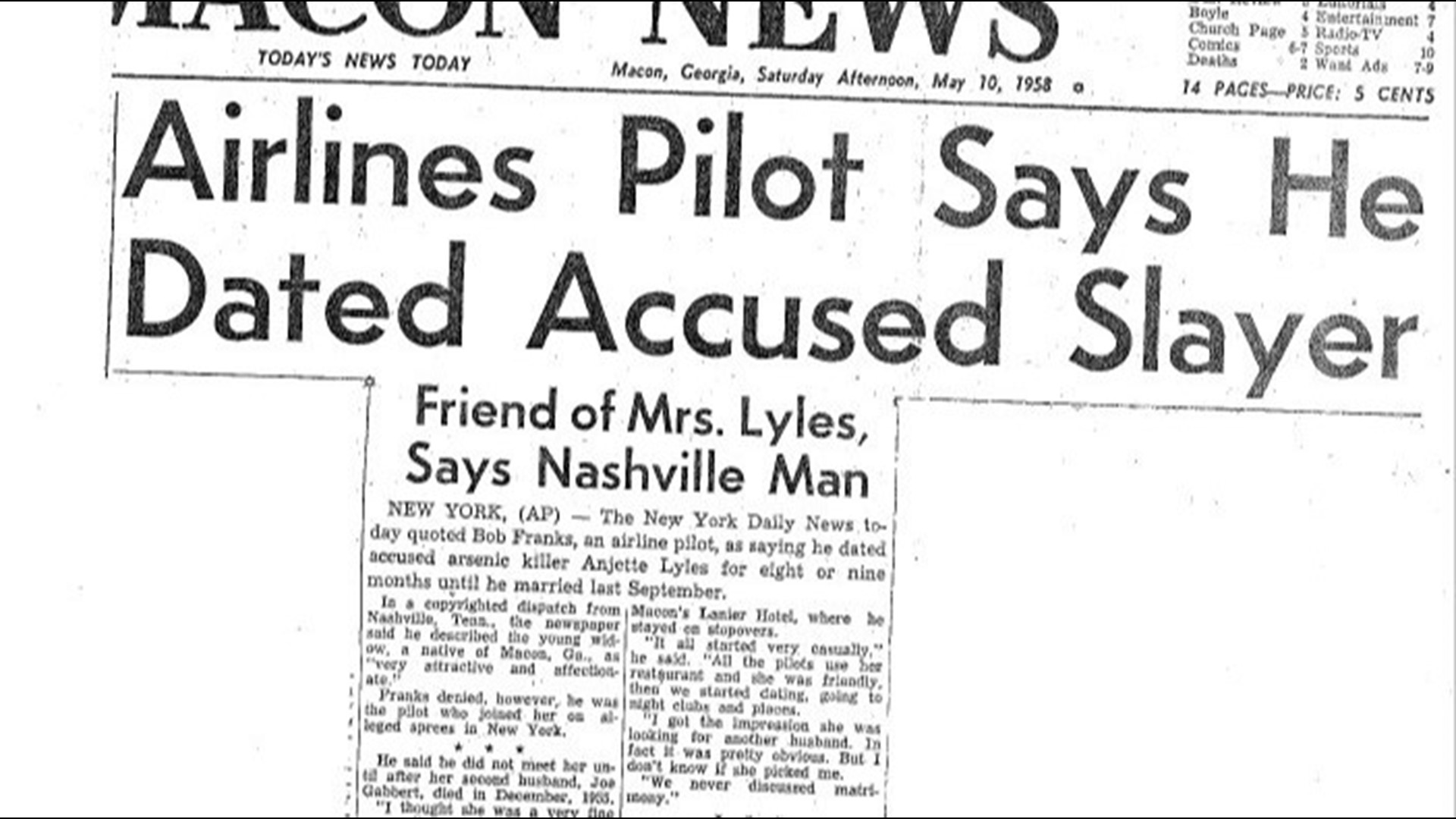 Macon killer Anjette Lyles poisoned 4 family members in 1958 | 13wmaz.com