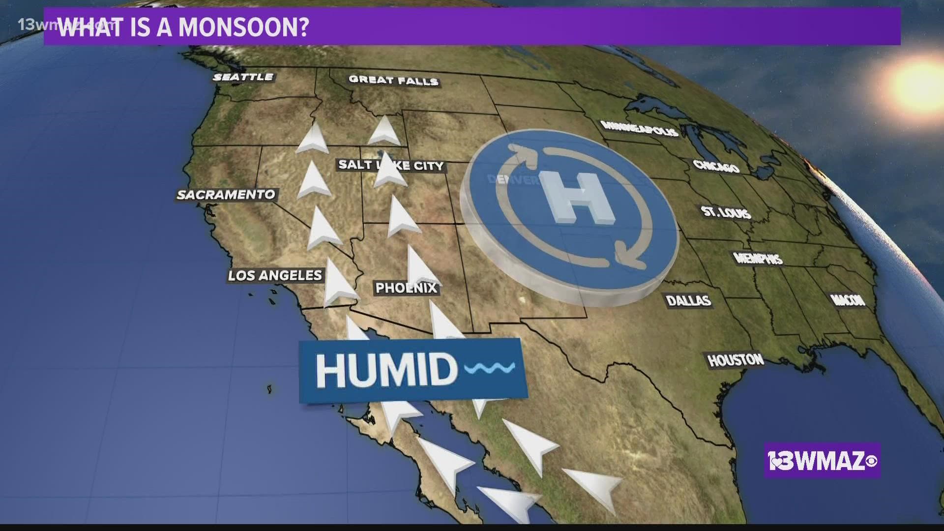 How the Southwest's 'monsoon season' affects Central Georgia's weather ...