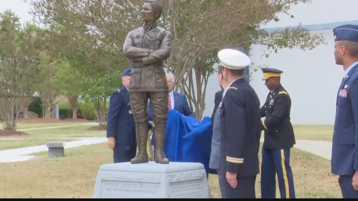 Museum of Aviation unveils statue of fighter pilot Eugene Bullard ...