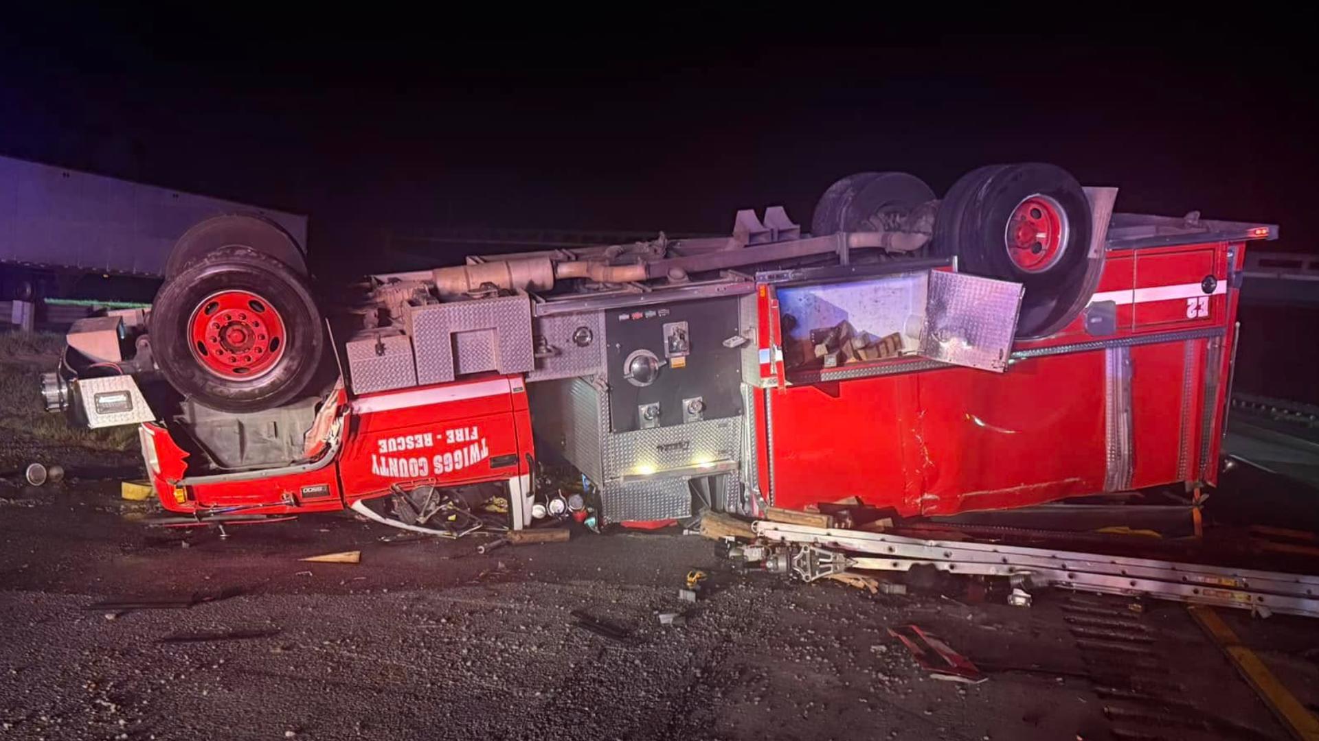 GEORGIA FIRE APPARATUS ROLLOVER LEAVES FIREFIGHTER INJURED ...