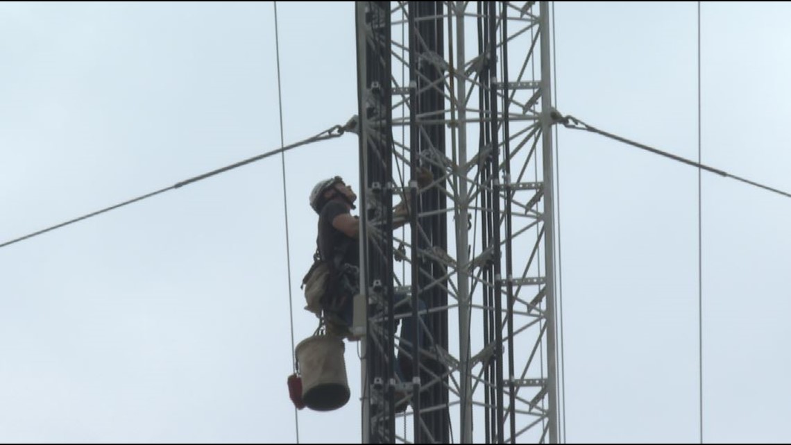 Crews repair Bibb County 911 dispatch towers | 13wmaz.com