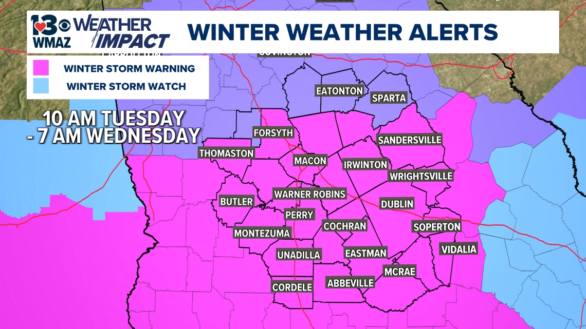 LIVE UPDATES: Central Georgia braces for potential winter weather ...