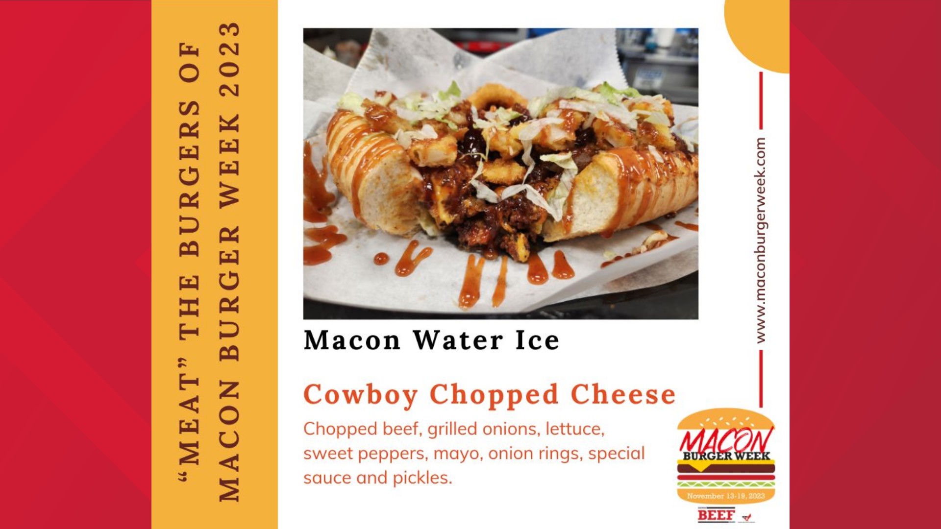 'Meat the contenders': Lineup for 2023 Macon Burger week | 13wmaz.com