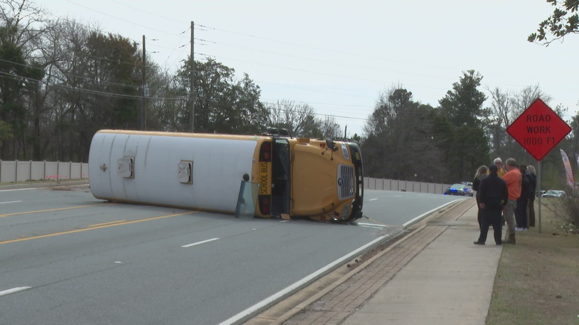 School bus flips in Houston County with four students inside: district ...