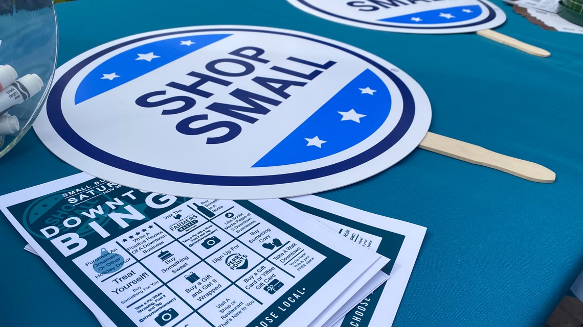 Perry small business Saturday bingo cards and tree lighting. | 13wmaz.com