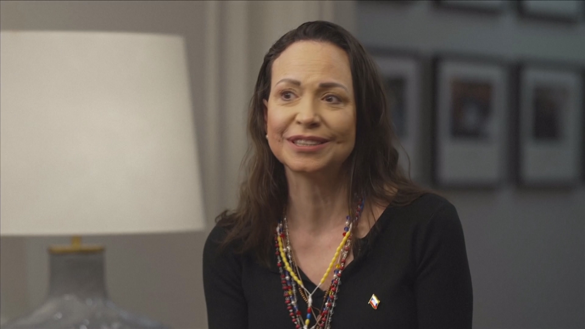 Venezuelan opposition leader María Corina Machado speaks publicly in ...