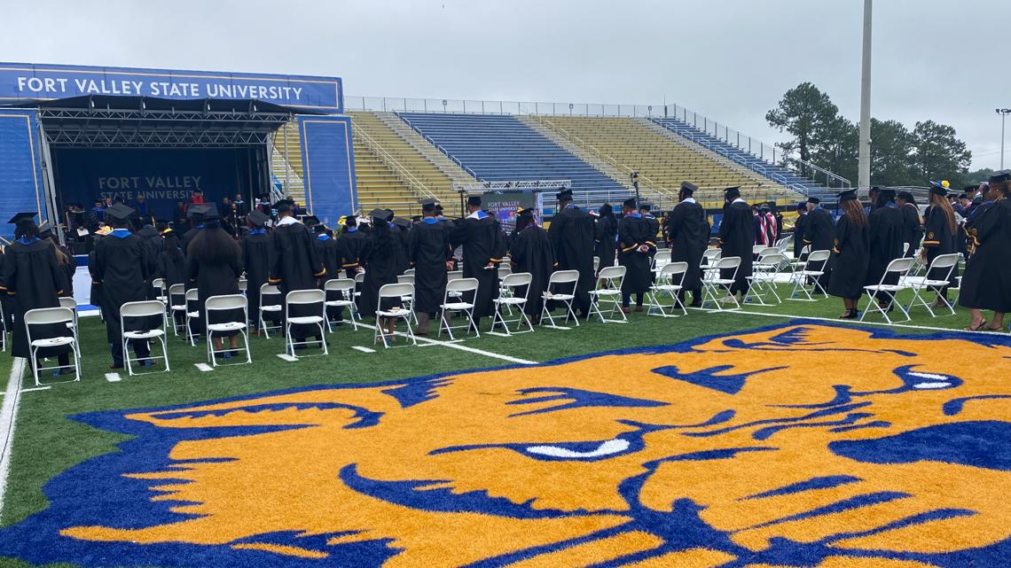Class of 2023 walk stage at Fort Valley State University | 13wmaz.com