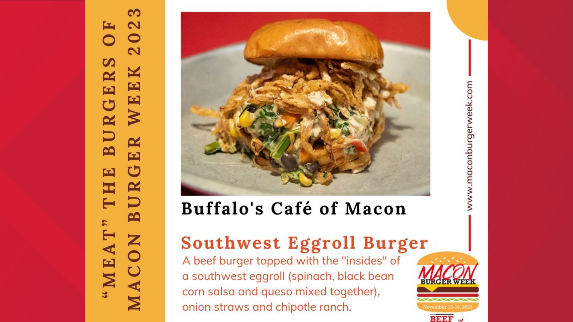 'Meat the contenders': Lineup for 2023 Macon Burger week | 13wmaz.com