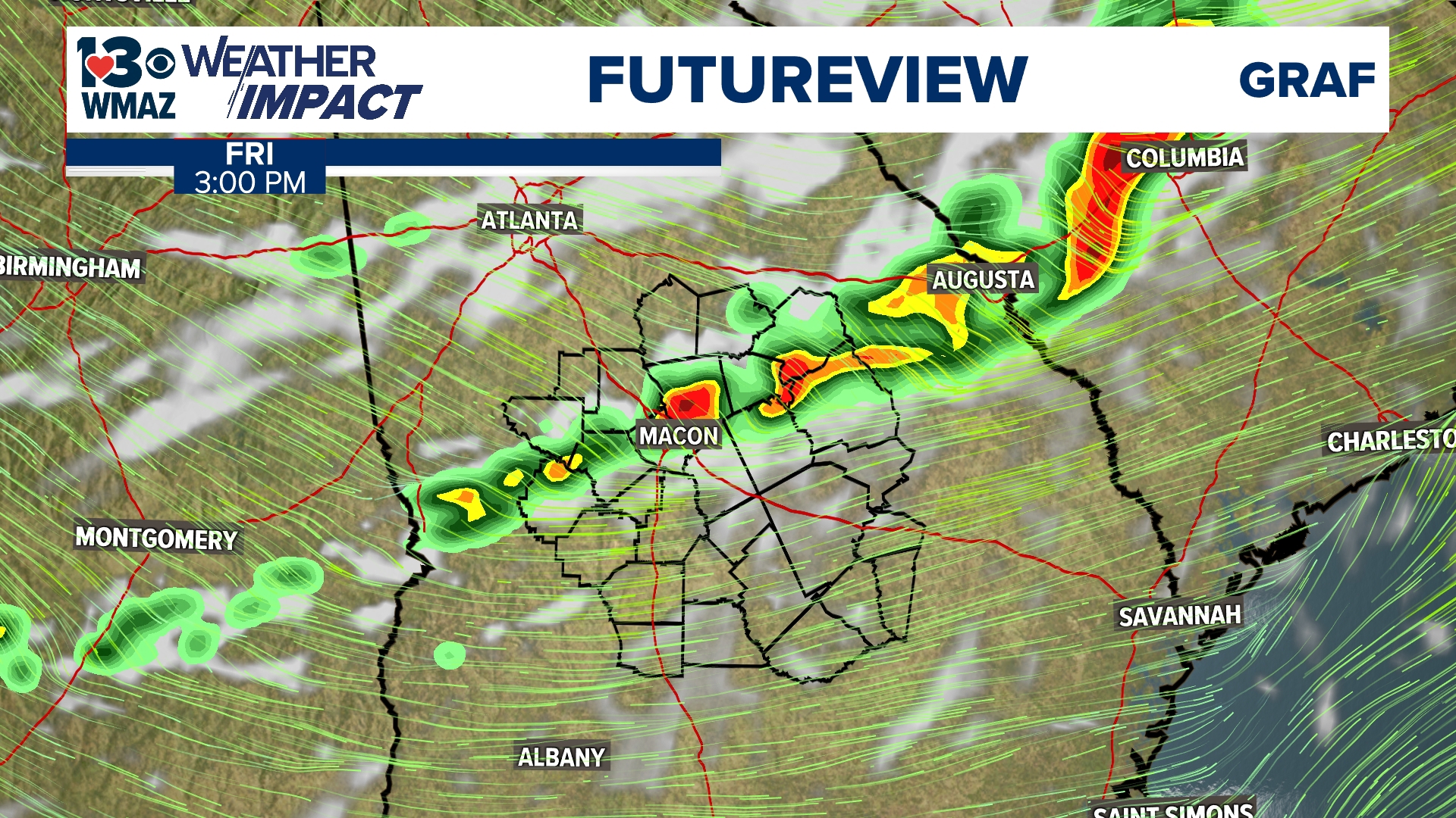 Weather Impact Alert | Line of strong storms pushing through Central ...