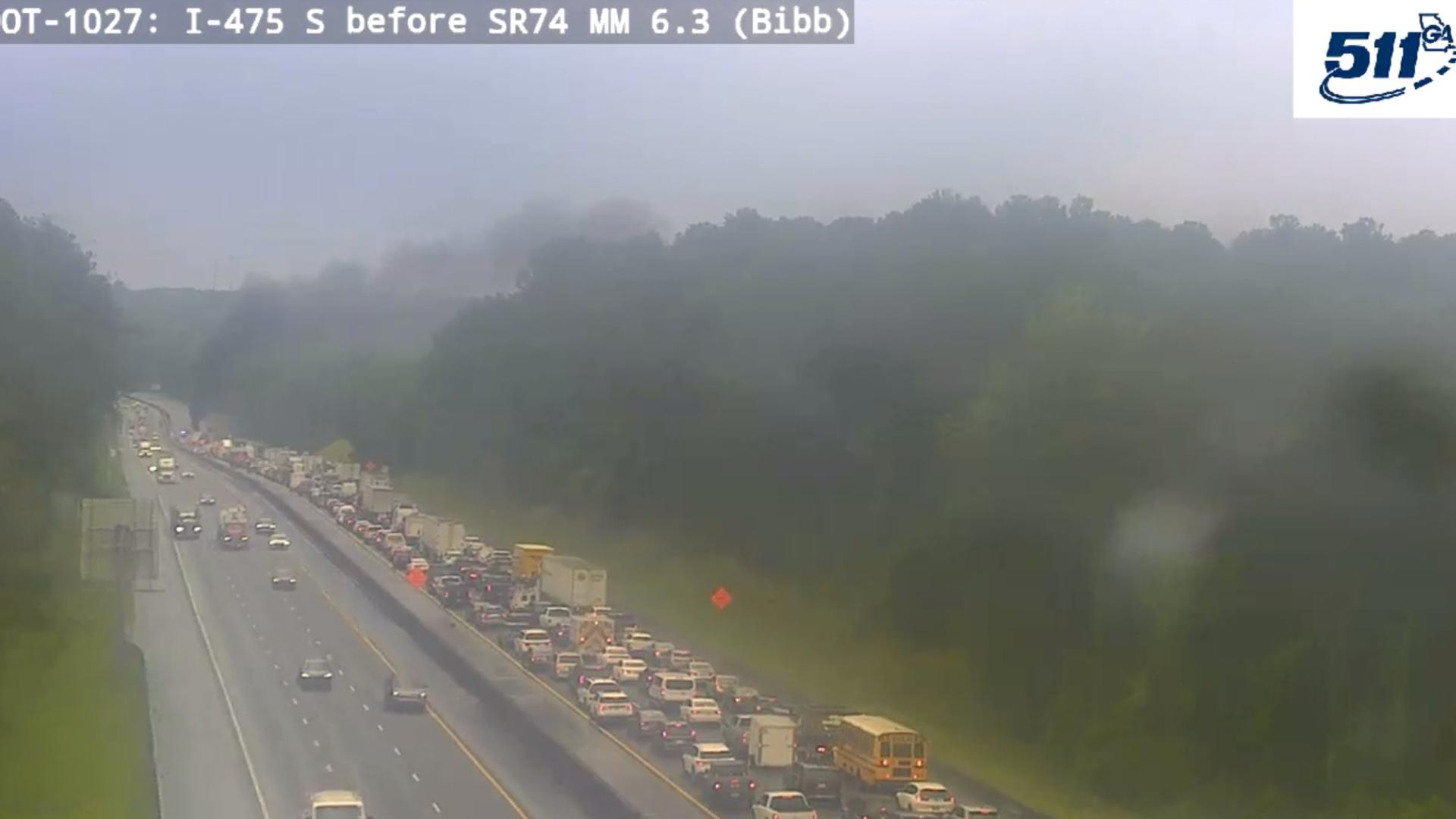 All lanes of I-475 north in Macon closed after major five-car crash ...