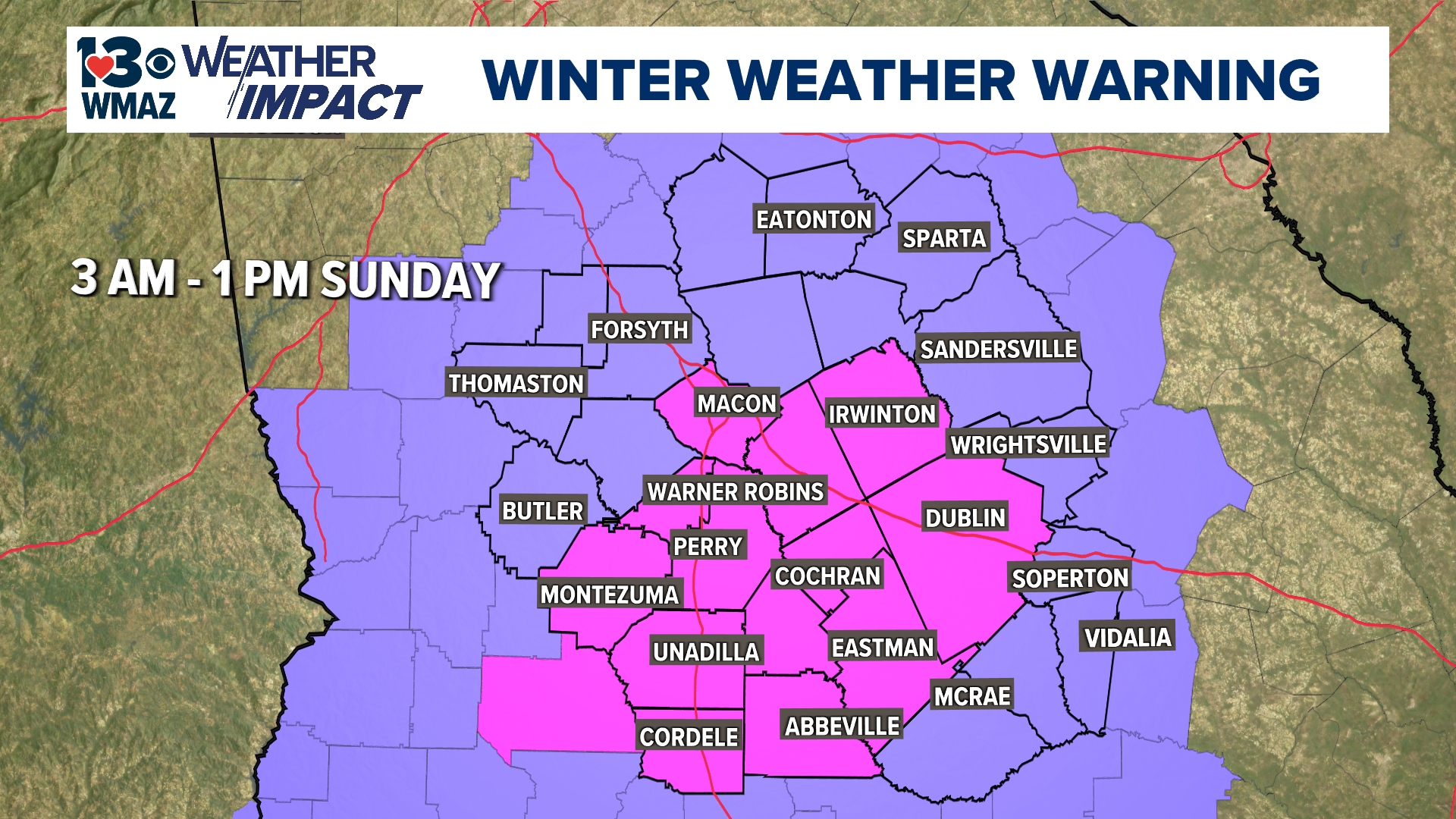 Weather Impact Alert | Winter Weather impacting roads on Sunday Morning ...