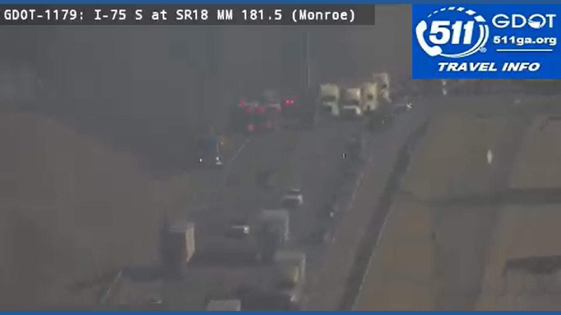 Grass fire causes right lane to be blocked on I-75 North by Dames Ferry ...