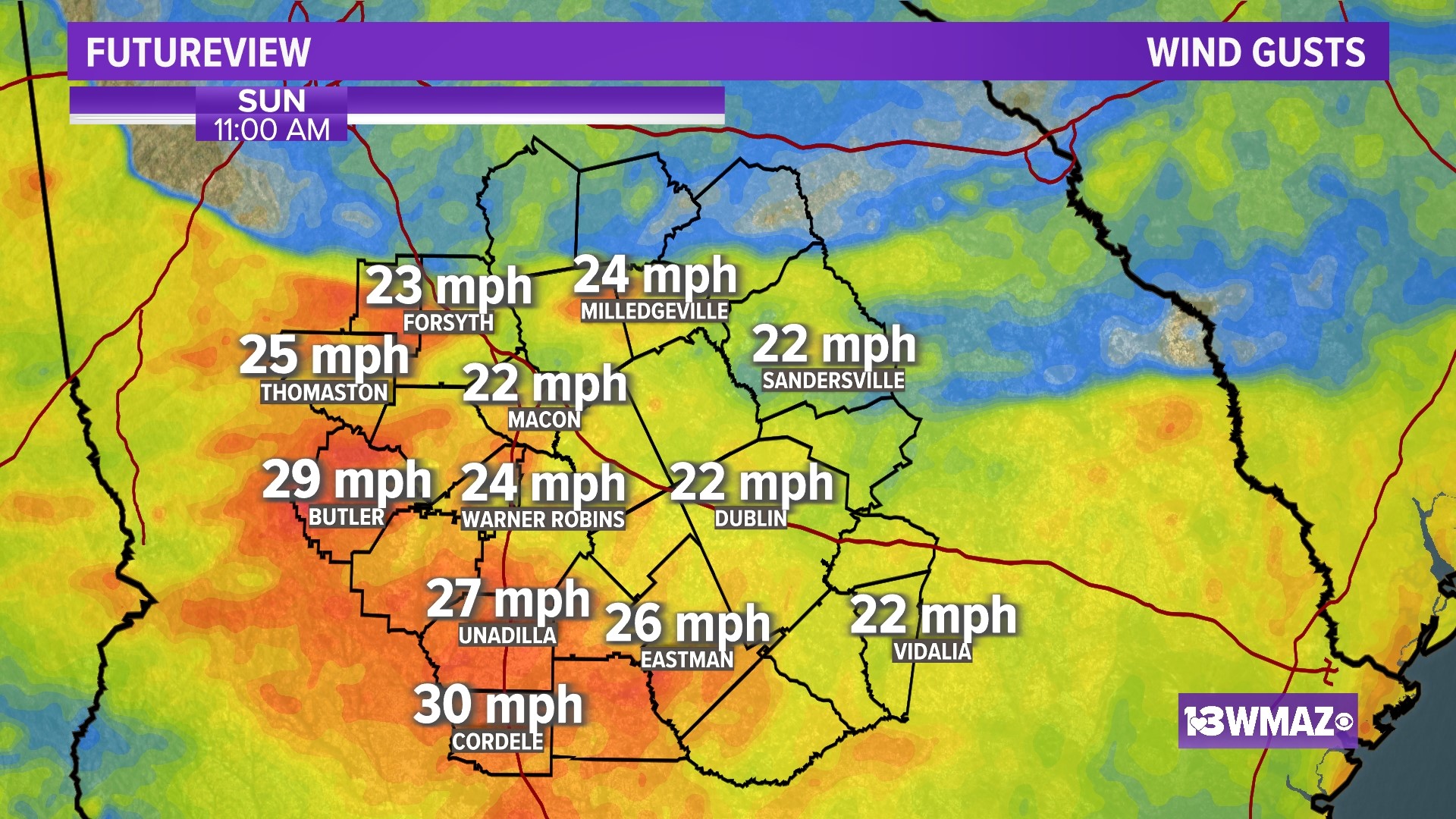 Severe weather possible Sunday morning through the afternoon | 13wmaz.com