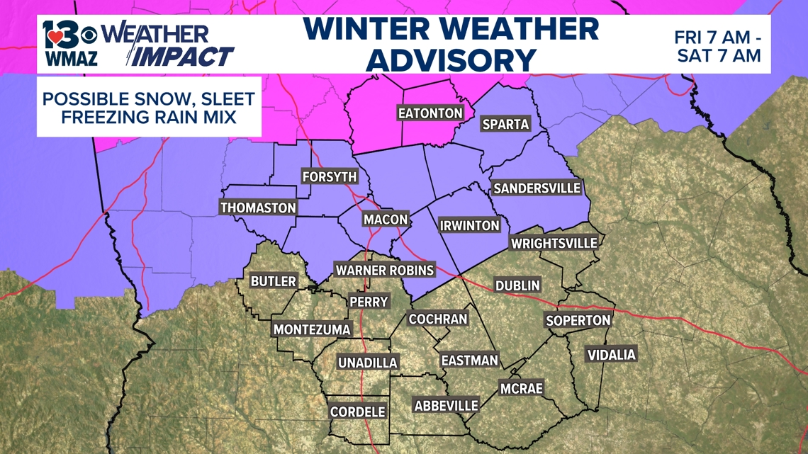 LIVE UPDATES: Potential winter weather in Central and North Ga ...