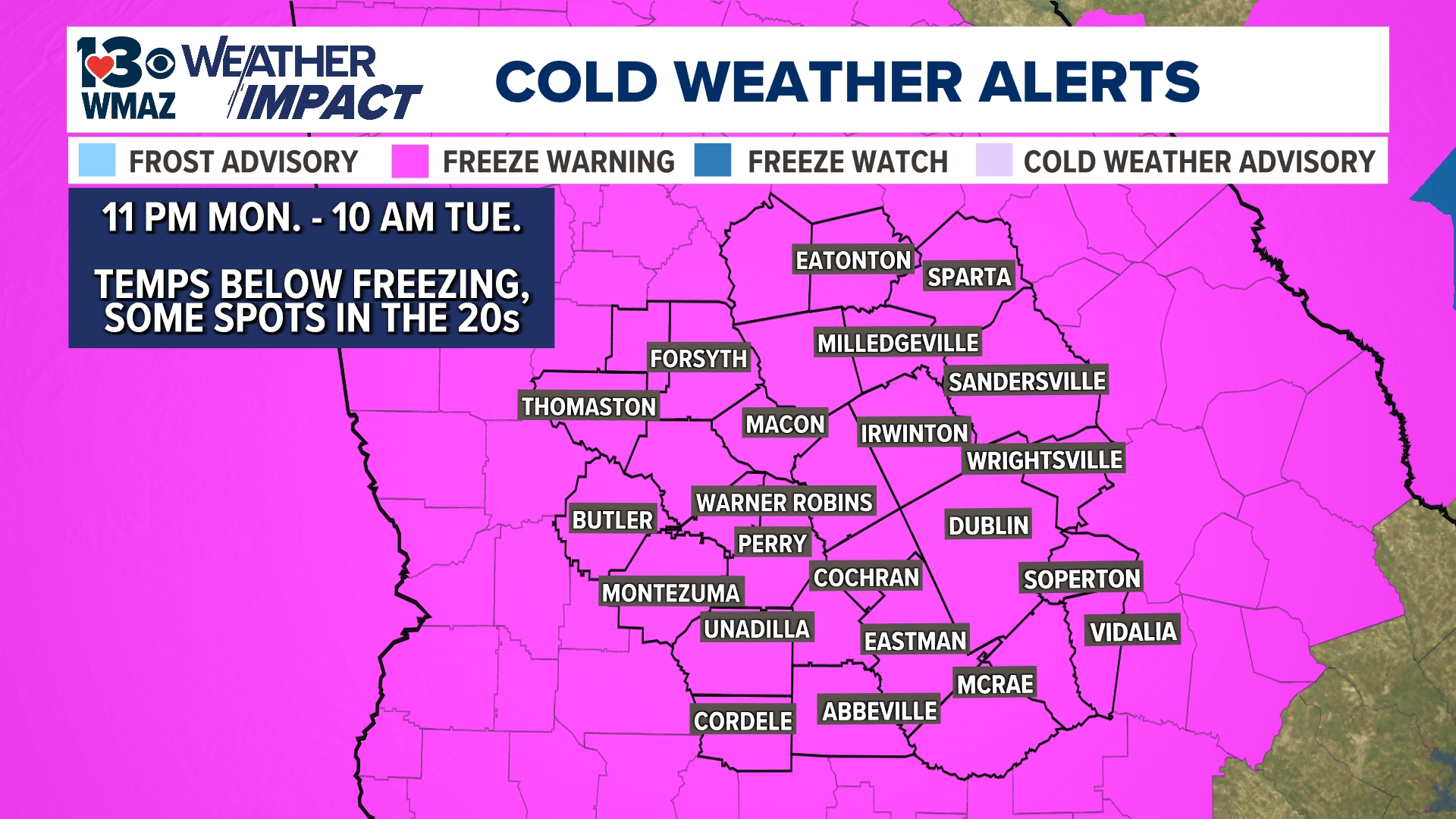 Weather Impact Alert | Below Freezing Temperatures on Tuesday and ...