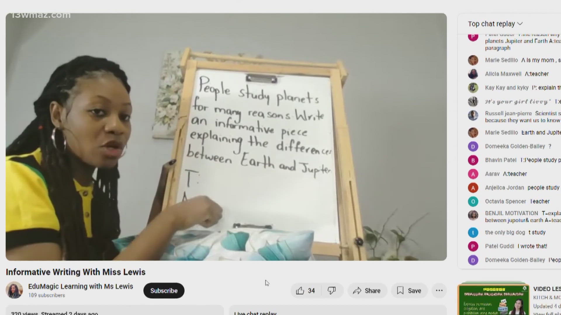 Bibb County third-grade teacher uses YouTube over snow days to teach ...