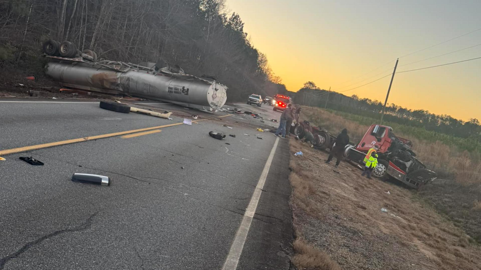 Crews working after fatal tanker crash spills fuel on Wilkinson County ...