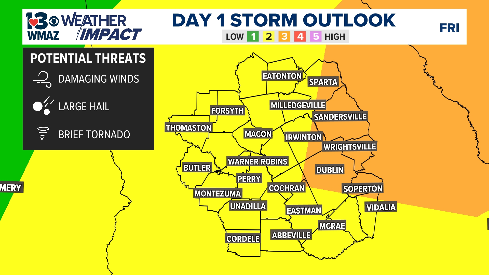 Weather Impact Alert | Line of strong storms pushing through Central ...