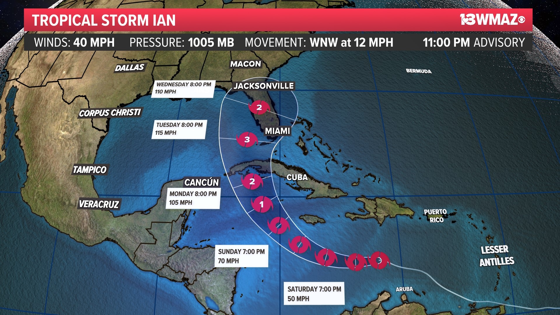 Tropical Storm Ian forms in the Caribbean Sea | 13wmaz.com