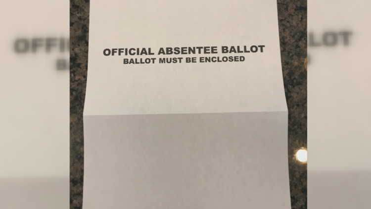 Where is the white envelope for absentee ballots? | 13wmaz.com