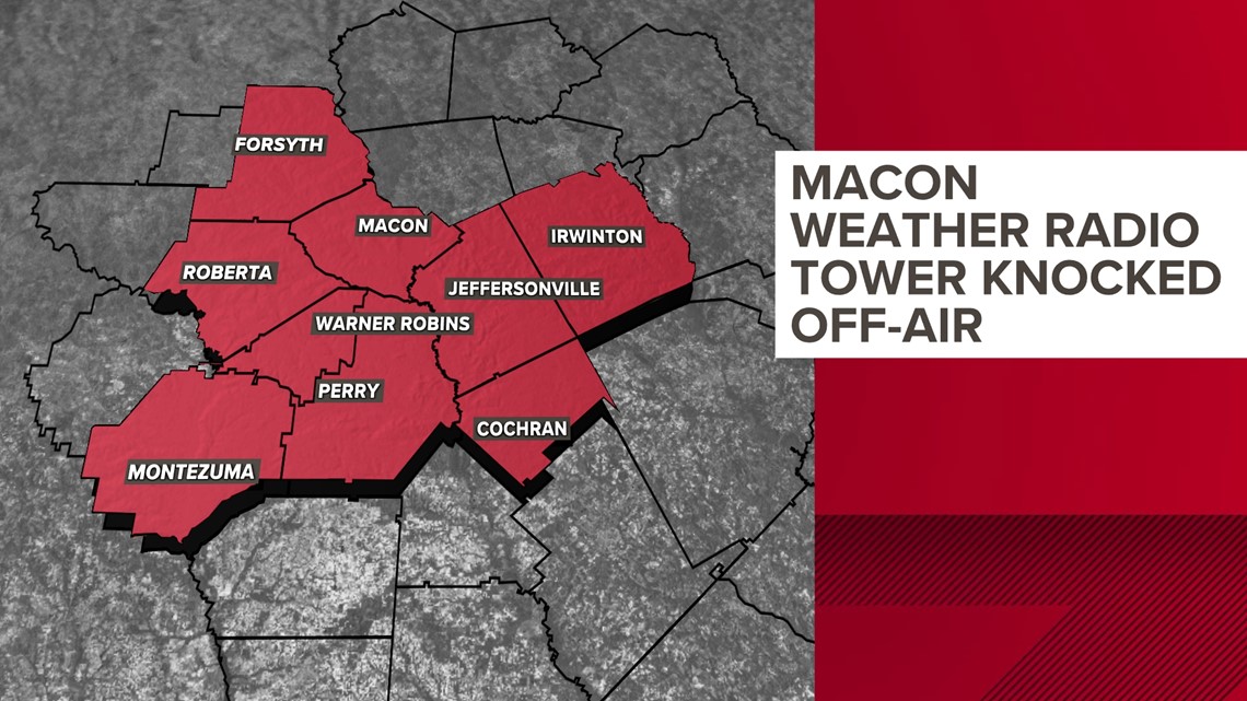 Macon weather radio tower is off-air until further notice | 13wmaz.com