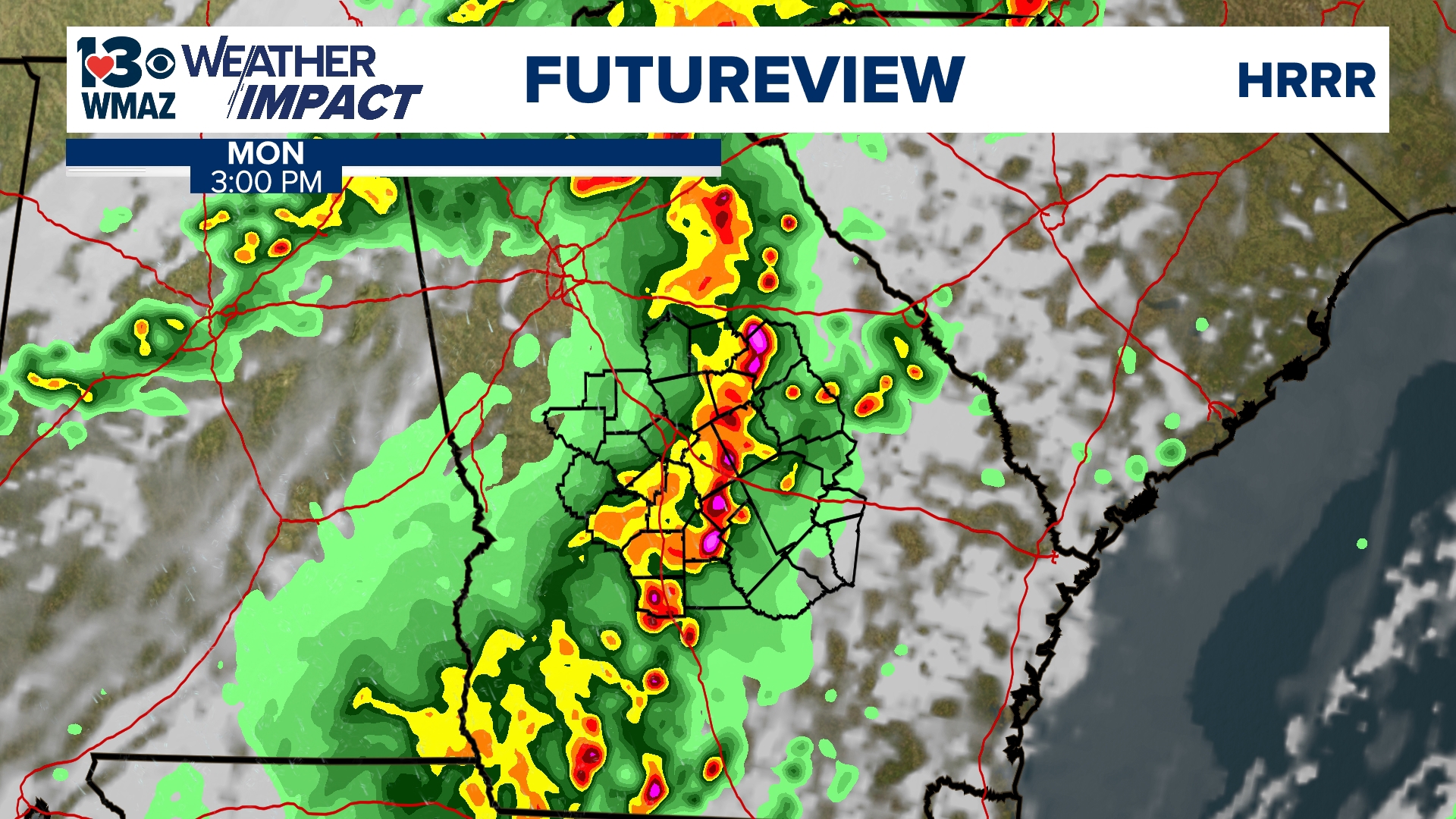 Central Georgia braces for severe storms Monday | 13wmaz.com