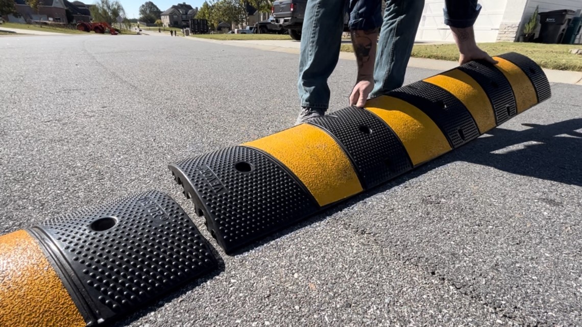 Man installs speed bumps on city street to slow drivers down | 13wmaz.com
