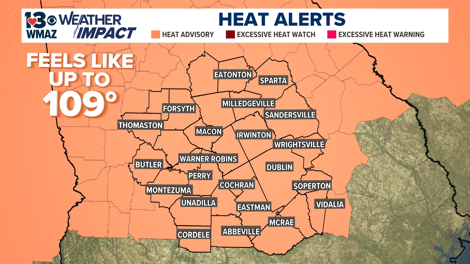Heat advisory issued for Tuesday as temperatures rise | 13wmaz.com