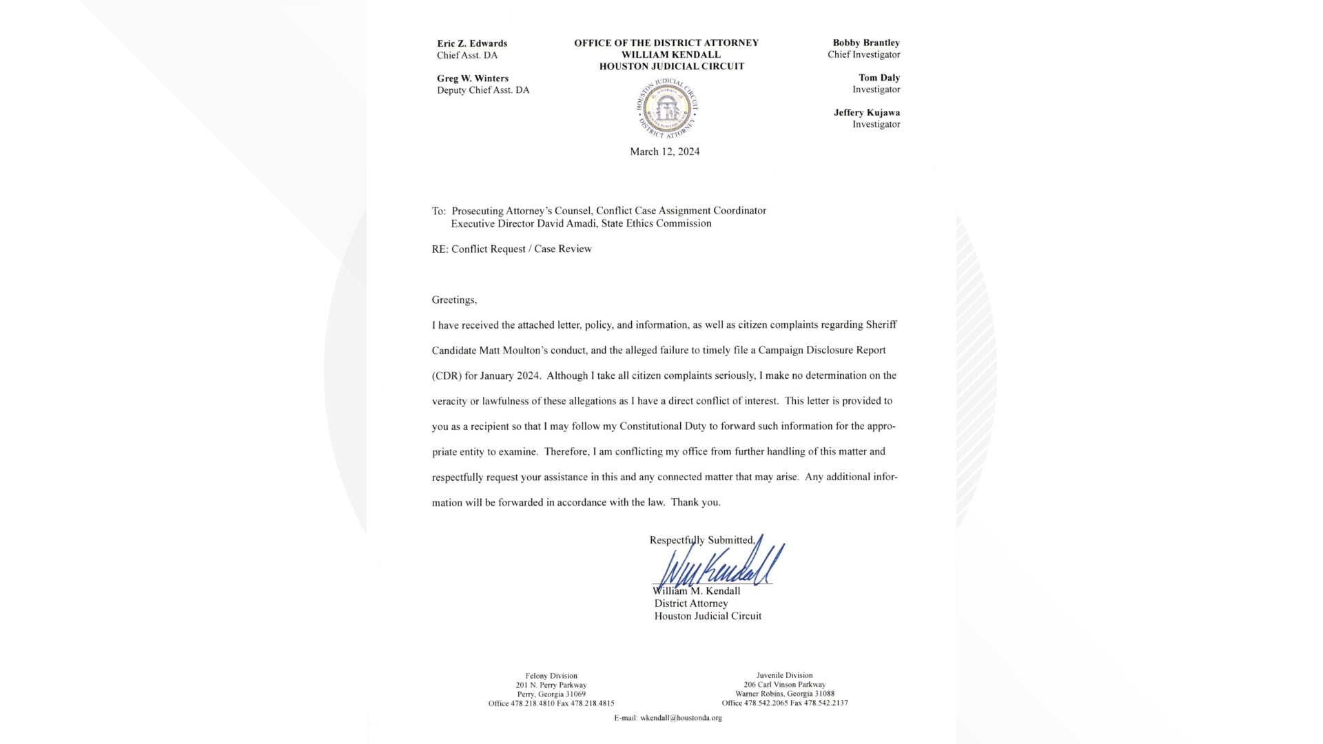 Houston DA to pass anonymous letter to state over sheriff's race ...