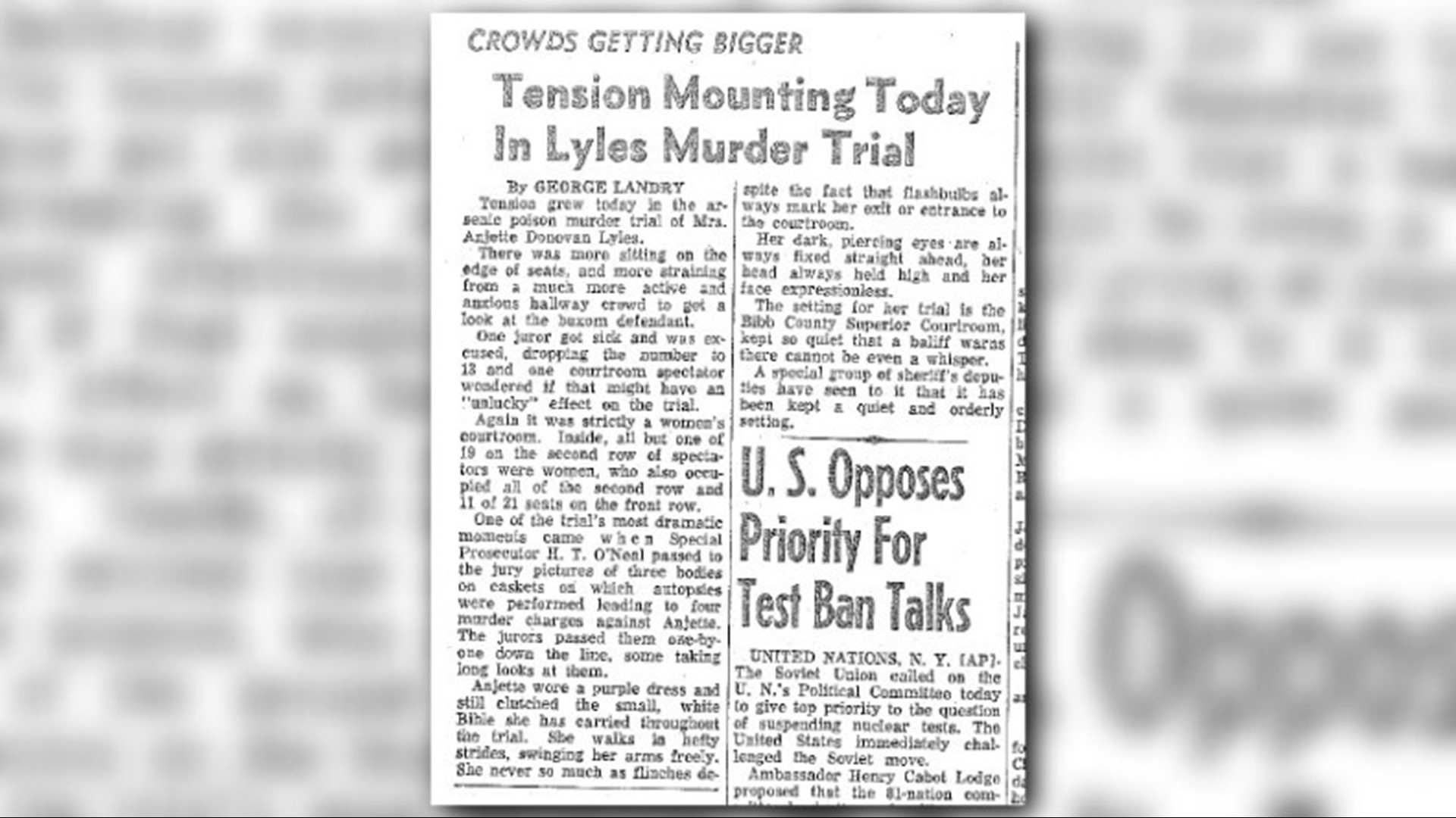 Macon killer Anjette Lyles poisoned 4 family members in 1958 | 13wmaz.com
