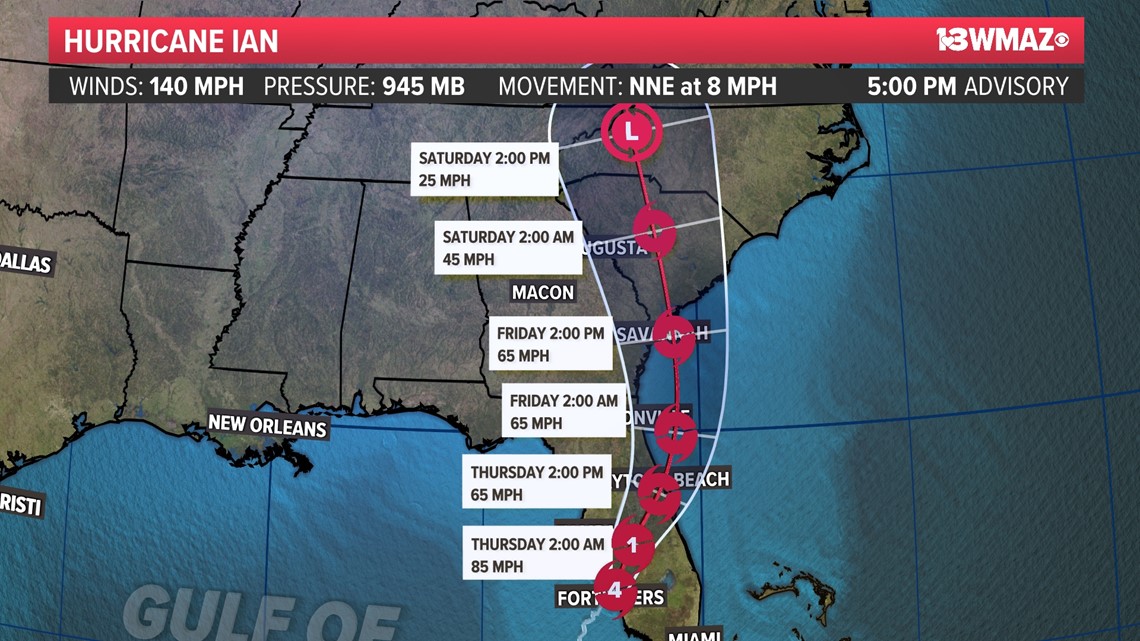 Central Georgia's possible impacts from Hurricane Ian by county ...