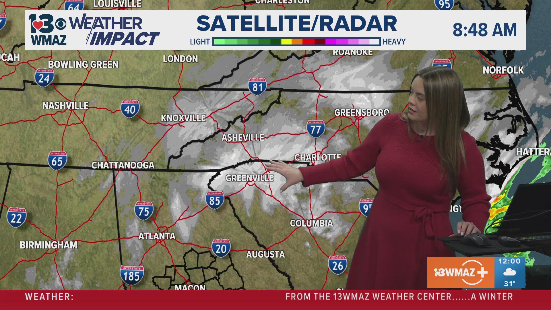Snow begins to fall in areas of Central Georgia. Meteorologists Ansley ...