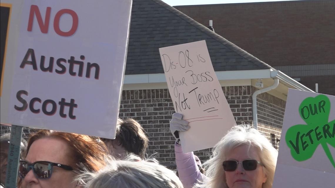 Protesters demand Georgia Representative Austin Scott holds public town ...