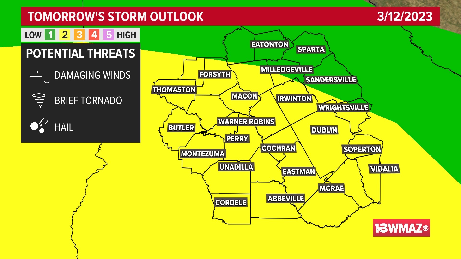 Severe weather possible Sunday morning through the afternoon | 13wmaz.com