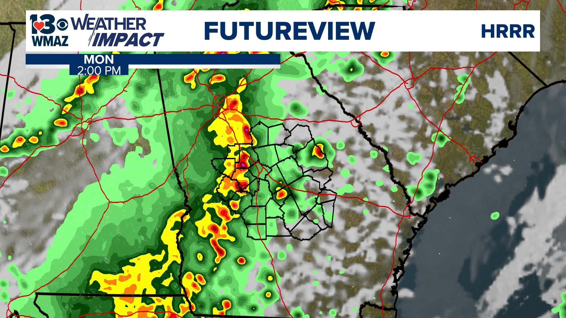 Central Georgia braces for severe storms Monday | 13wmaz.com